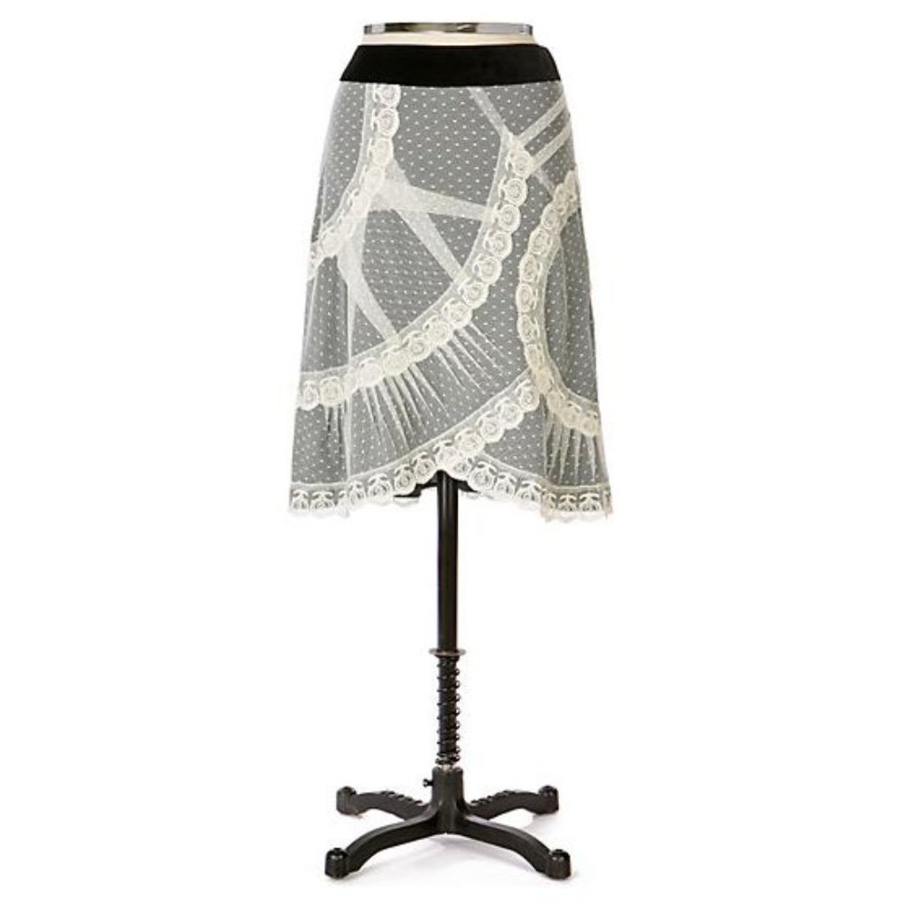 Rare Anthropologie "Lace Medallion Skirt" By Viola - Gem